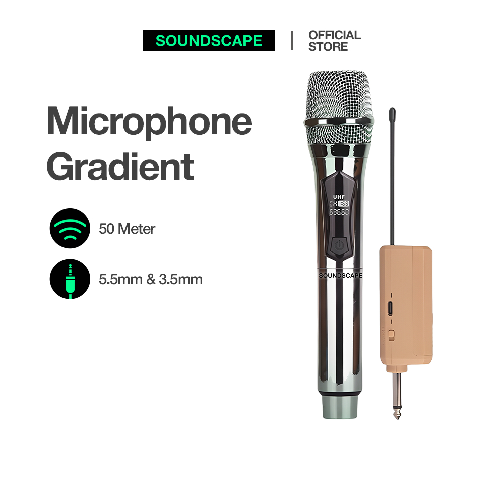 Jual Soundscape bonkyo COD Mikrofon Ganda Nirkabel Hijau Berlapis ...