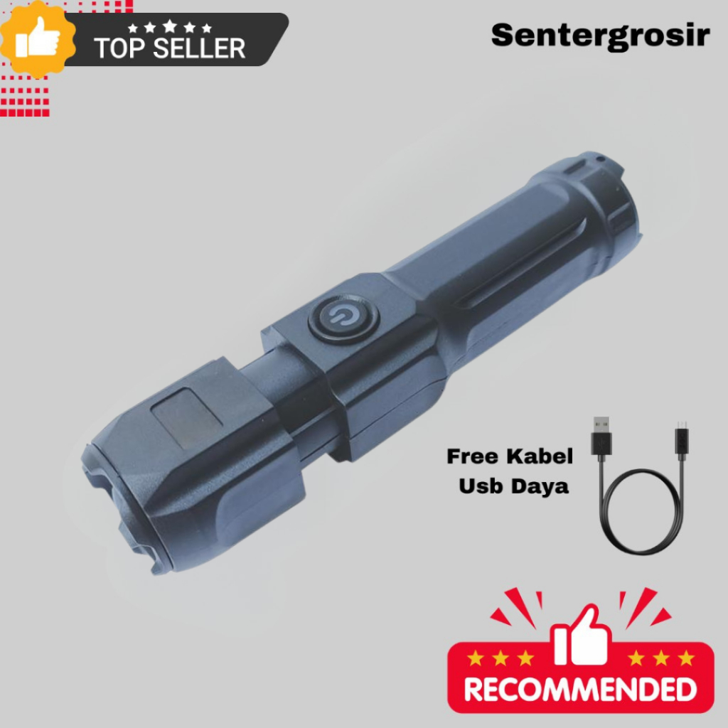 Jual PREMIUM GROSIR SENTER USB ZJ-109 Senter Hiu Super Terang 36W Rechargeable Waterproof IPX6 ...