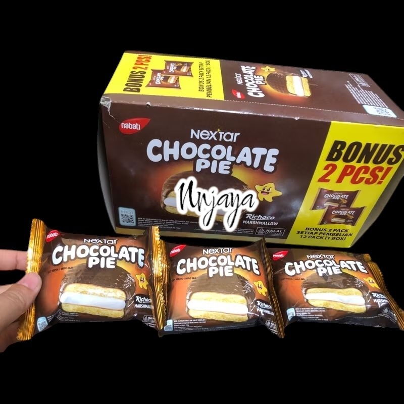 Jual Nabati Nextar Chocolate Pie Richoco Marshmallow/ Box isi 12 pcs ...