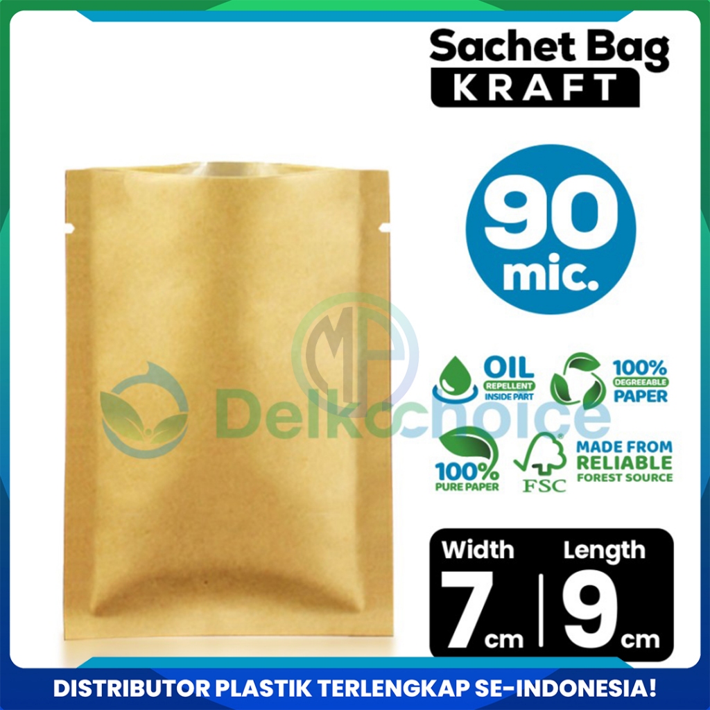 Jual Kemasan Plastik Sachet Saset 7cm x 9cm Kraft Paper Coklat ...