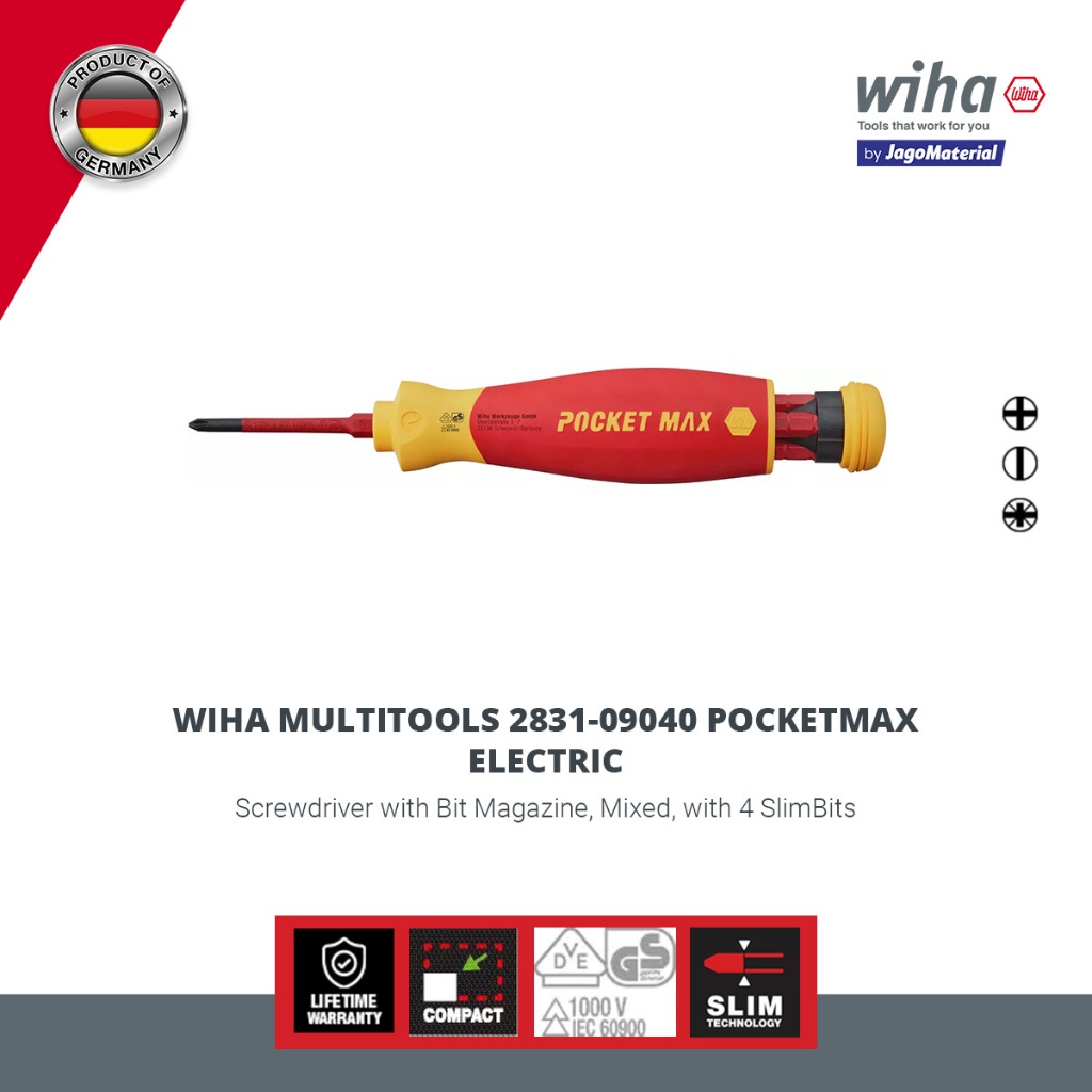 Jual Wiha Insulated Multitools 2831-09040 Pocketmax Electric - Obeng ...