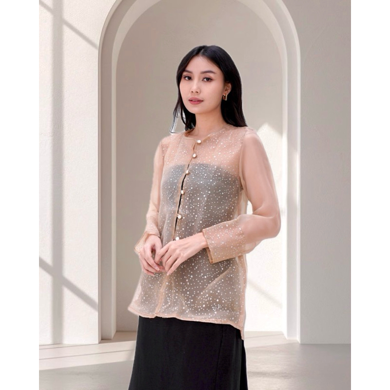 Jual Sabine Outer Tunic Premium Organza | Atasan Wanita Kondangan ...