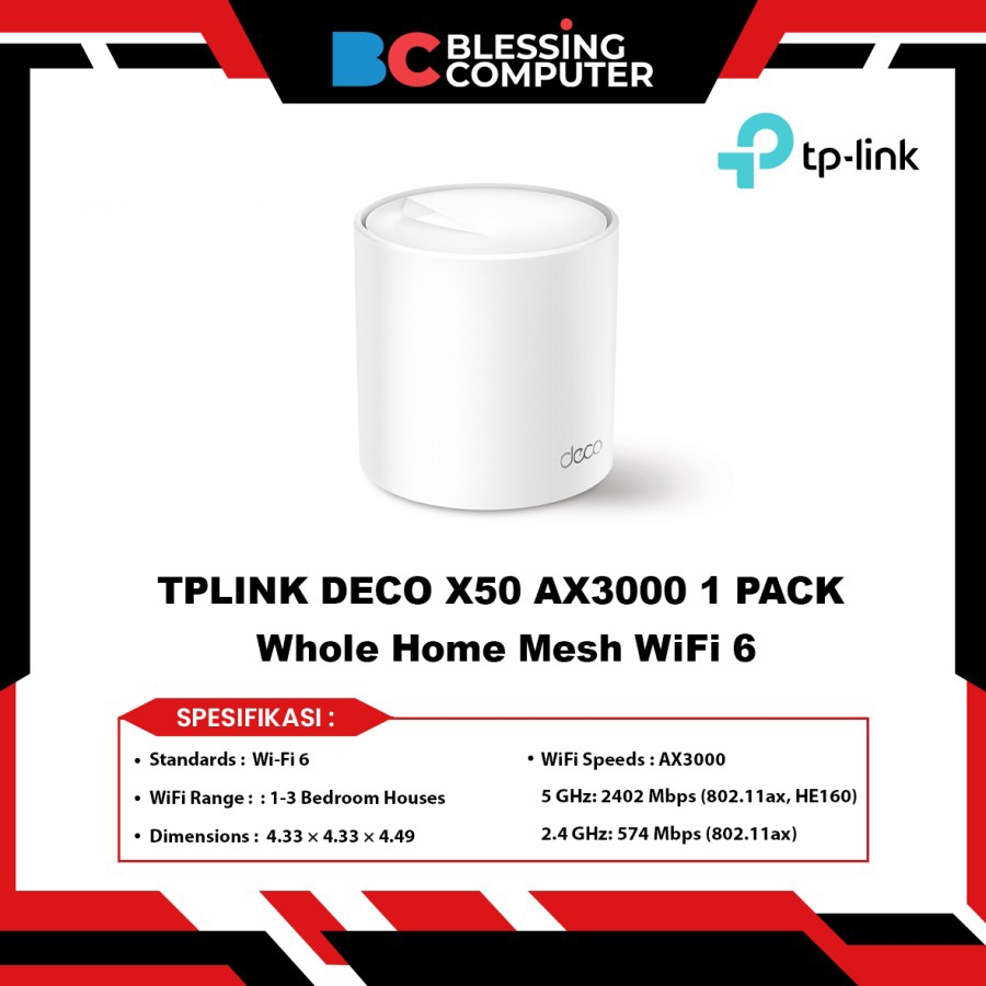 Jual TPLINK DECO X50 AX3000 1 PACK Whole Home Mesh WiFi 6 | Shopee ...