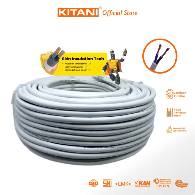 Jual Kabel listrik NYMHY 2x0.75 mm panjang 50 meter isi serabut tembaga murtni | Shopee Indonesia