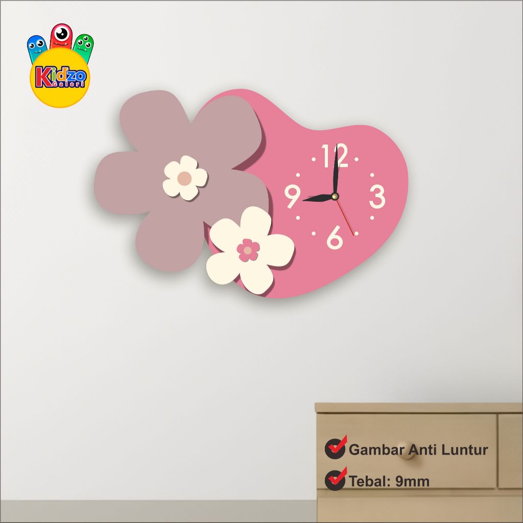 Jual Jam dinding ukir Bunga LED aesthetic lucu walldecor ruang kamar ...