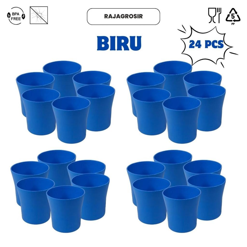 Jual GELAS SEMI MELAMIN 12PCS (1 LUSIN) WARNA BIRU | Shopee Indonesia