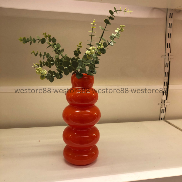 Jual KALLARHALS Vas Bunga Kaca Unik Estetik Vase Glass Oranye Cantik ...
