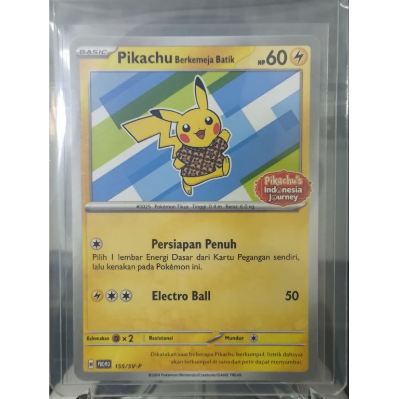 Jual Kartu Pokemon (ID) Pikachu Berkemeja Batik - 155/SV-P (CARD PROMO) | Shopee Indonesia