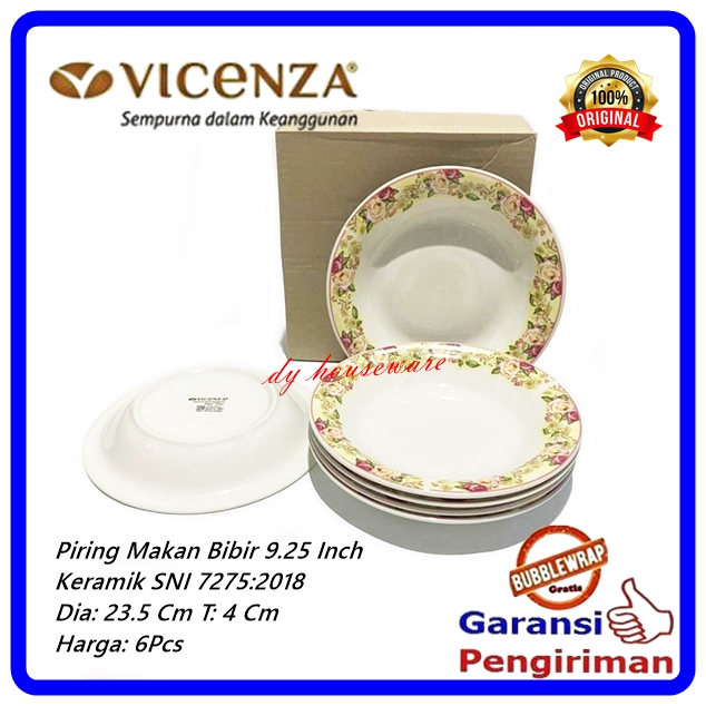 Jual Piring Makan Keramik Omega Bibir 9,25 Inch Piring Sup SNI Vicenza ...