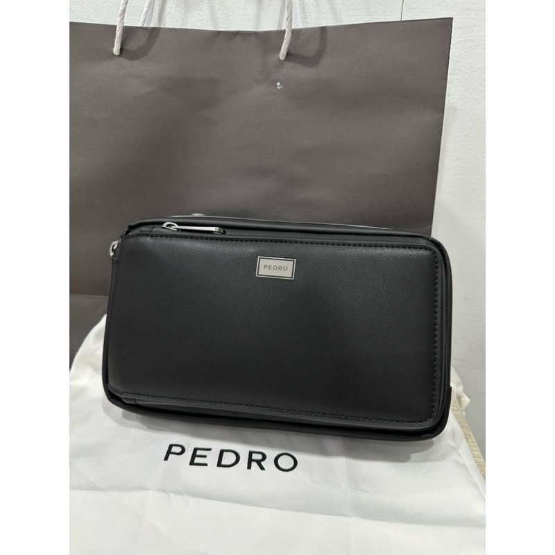 Jual Pedro Clutch Bag Pria Authentic Black | Shopee Indonesia