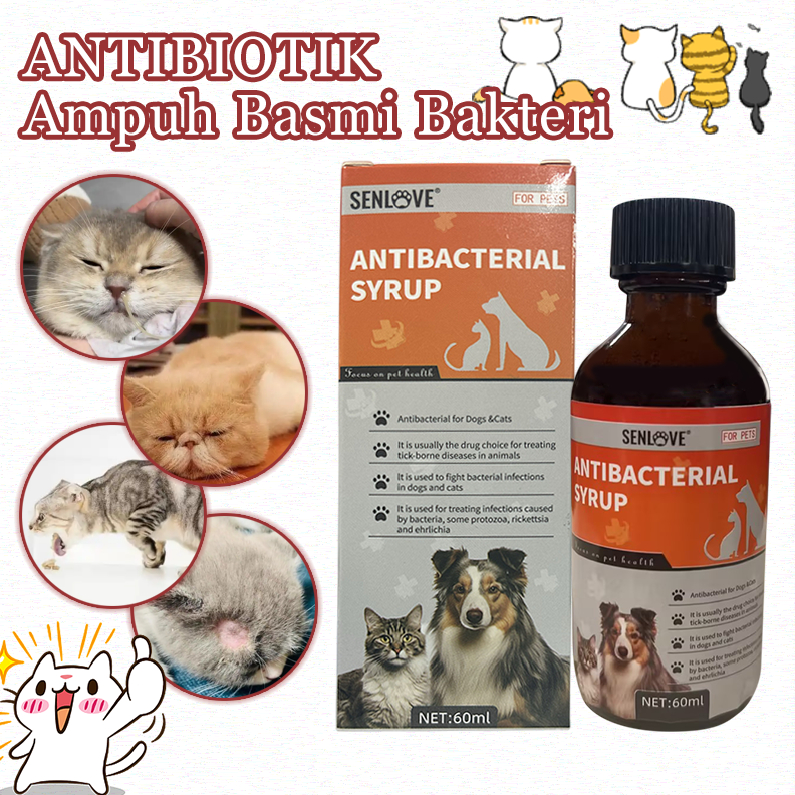 Jual SENLOVE 60ML Obat Tetes Antibiotik Kucing Dan Anjing Anti Virus ...