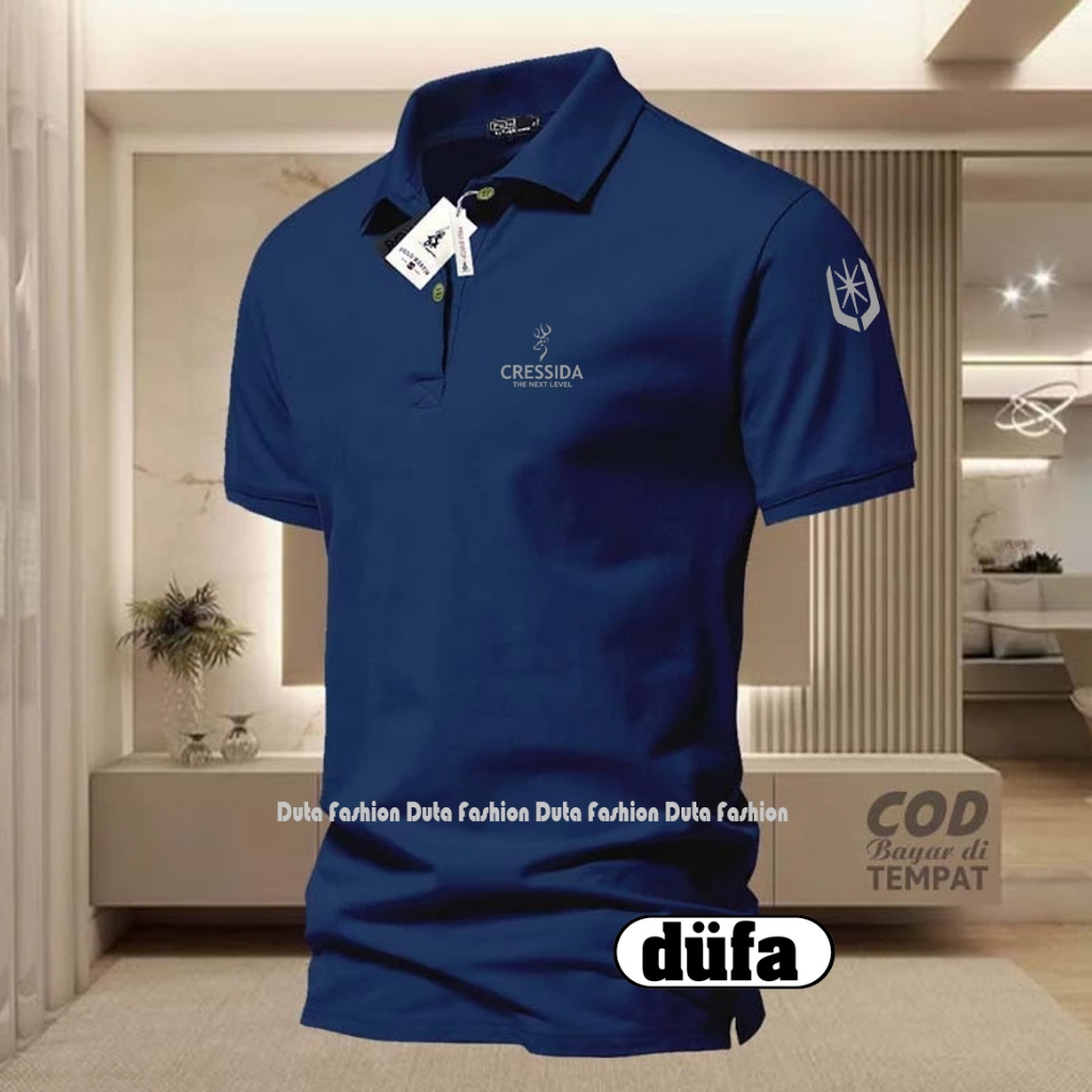 Jual COD T-shrit POLO Kerah Cressida + Lengan Text Silver Kaos Kerah Dewasa Shirt / Kaos Wangki ...