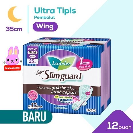 Jual Laurier SlimGuard Night ( Wing 35CM isi 12 Buah pembalut malam ...