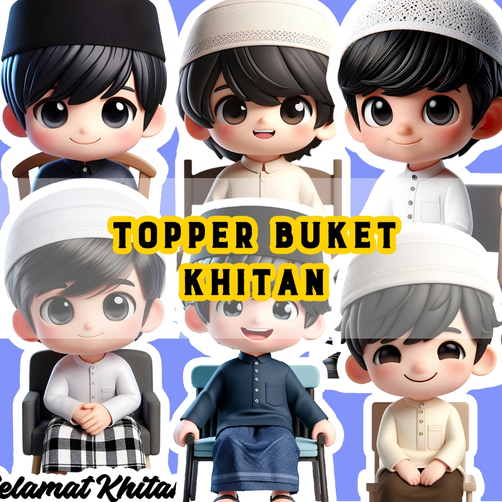 Jual TOPPER KHITAN/ SUNAT UNTUK BUKET ATAU KUE ISI 10 | Shopee Indonesia