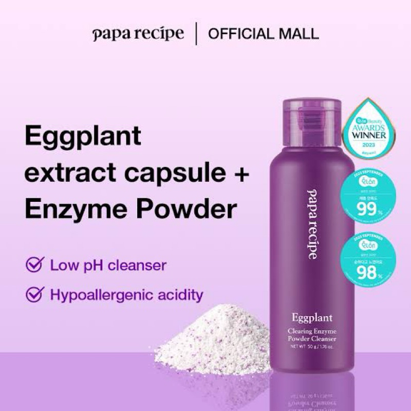 Jual Papa Recipe Eggplant Clearing enzyme powder cleanser / cleanser ...