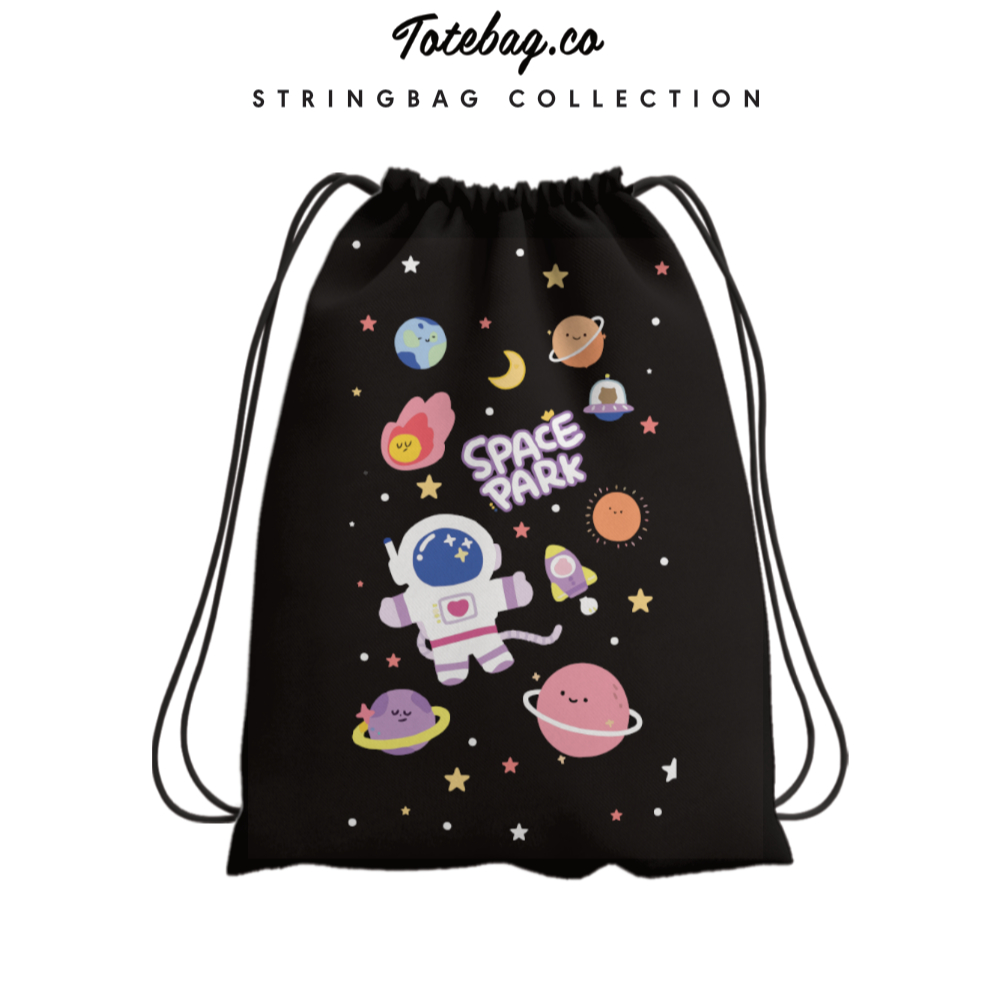 Jual Totebag.co - DTF Astronout Series 2 Tas Serut Stringbag Ransel Sekolah Parasut Nylon 38 ...