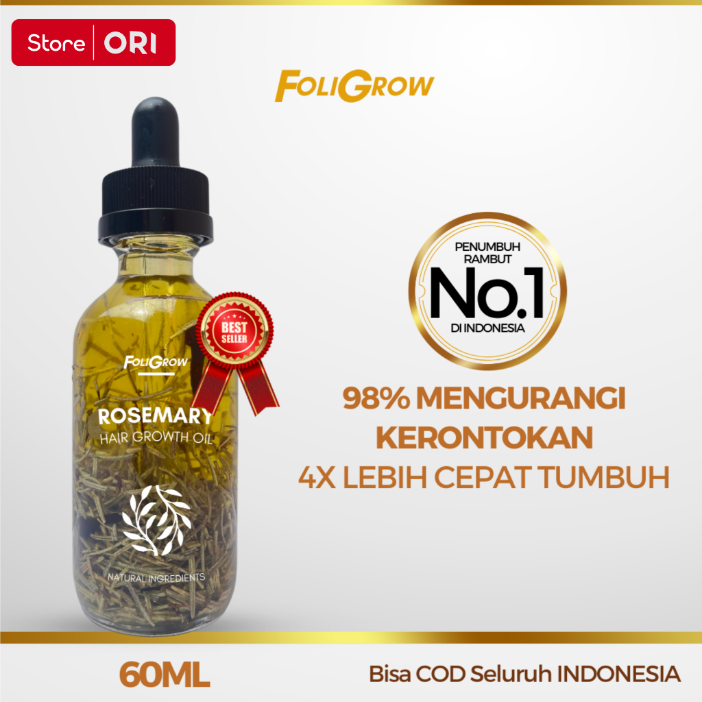 Jual Foligrow Rosemary Hair Growth Oil Hair oil solusi rambut rontok ...