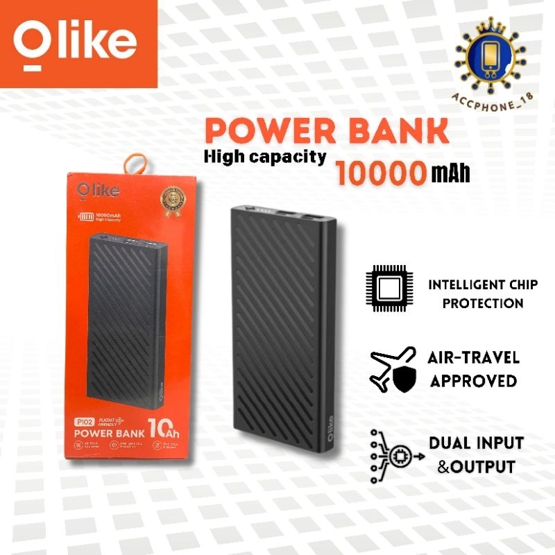 Jual OLIKE P102 Power Bank 10.000mAh Dual Input & Output | Shopee Indonesia