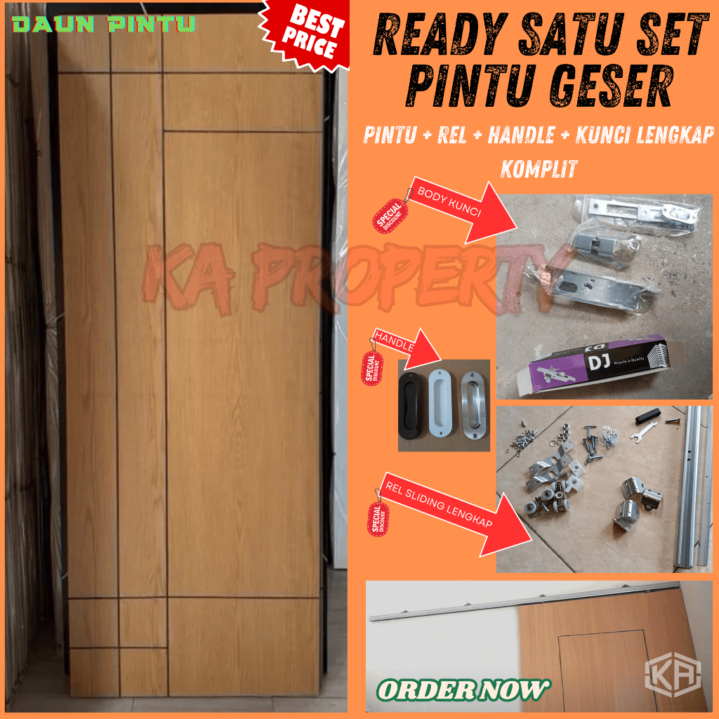 Jual PINTU SLEDING | PINTU GESER | SATU SET LENGKAP | PINTU MINIMALIS ...