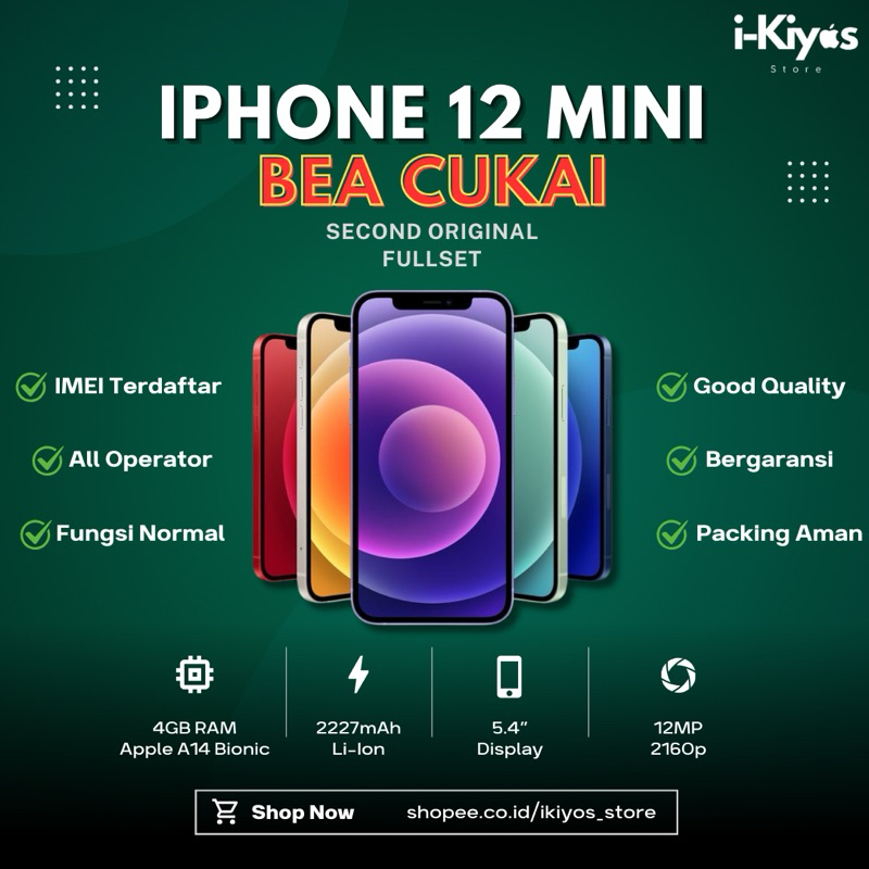 Jual 12 Mini 64GB/128GB/256GB ( IMEI TERDAFTAR BEA CUKAI ) Seken Like New | Shopee Indonesia
