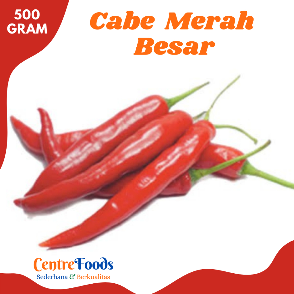 Jual CABE MERAH Besar - Cabai Merah Besar Fresh | 500gr [ Harga Per 0,5 ...