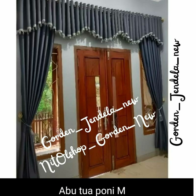 Jual 1 Set Gorden Poni M Renda Hordeng Jendela dan Pintu Gorden Atas ...