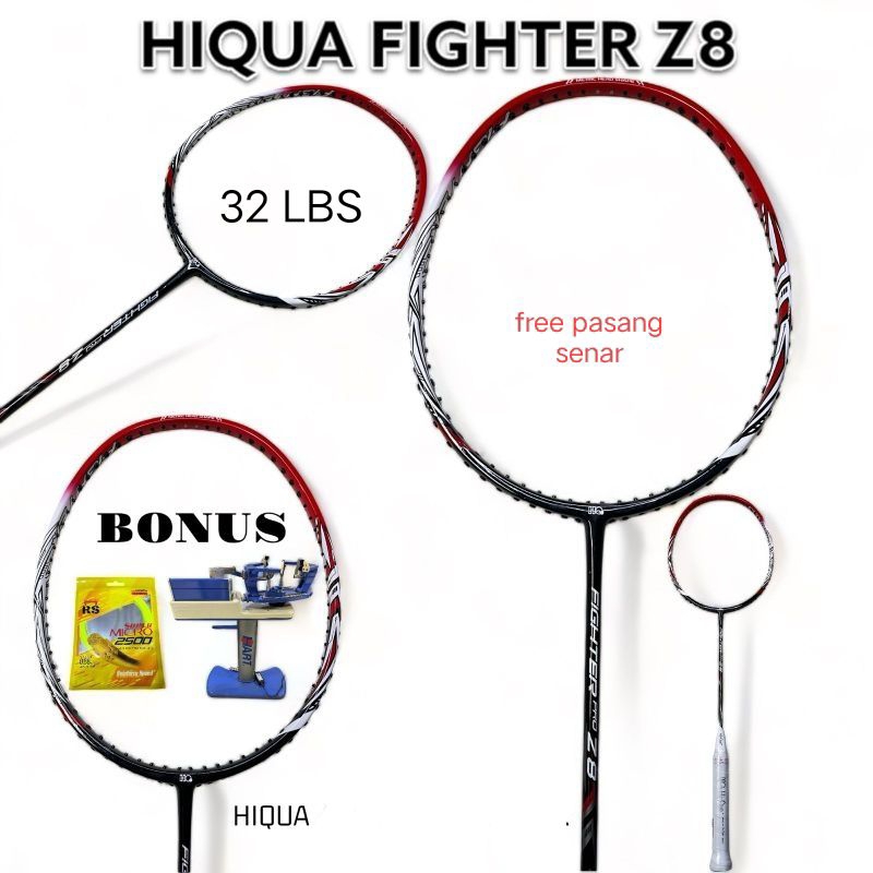 Jual RAKET BADMINTON HIQUA PIGHTER Z8 ORIGINAL 32 LBS | Shopee Indonesia