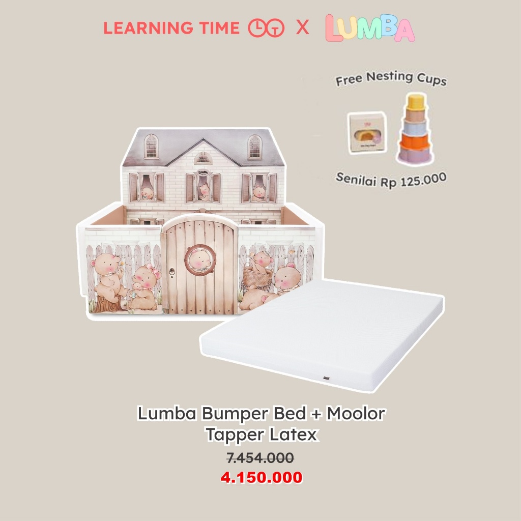 Jual LUMBA x Learningtime.id BumperBed Antibacterial Bear House Moolor mattrass topper kasur ...