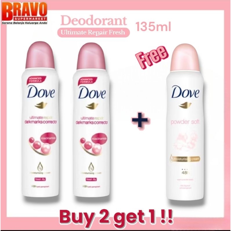 Jual Buy 2 Get 1 !!! Dove Antiperspirant Deodorant Spray Ultimate ...