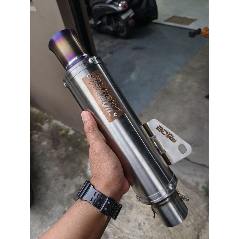 Jual knalpot Black Devil SB3 R straight pipe titanium vario new vario ...