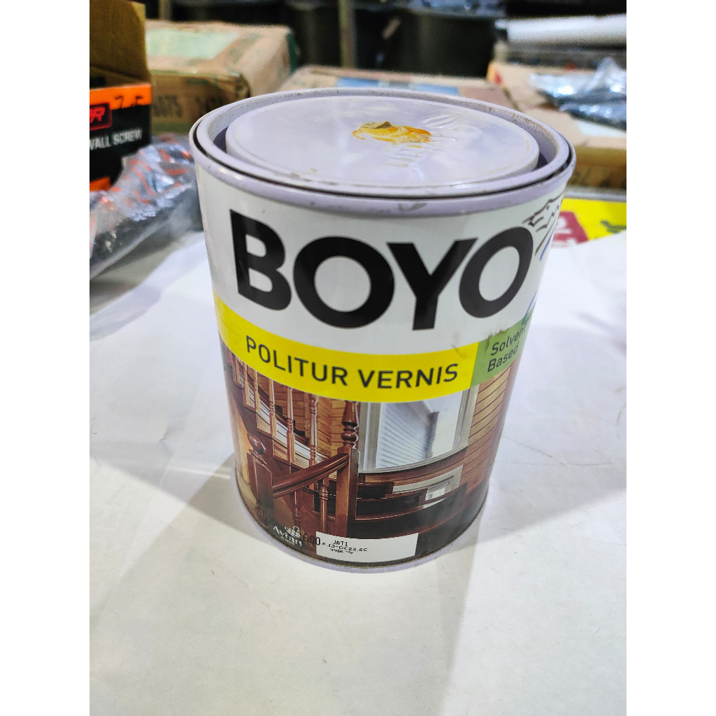 Jual Cat Kayu Politur Boyo Solvent Based / Vernis Plitur BOYO 1 kg ...