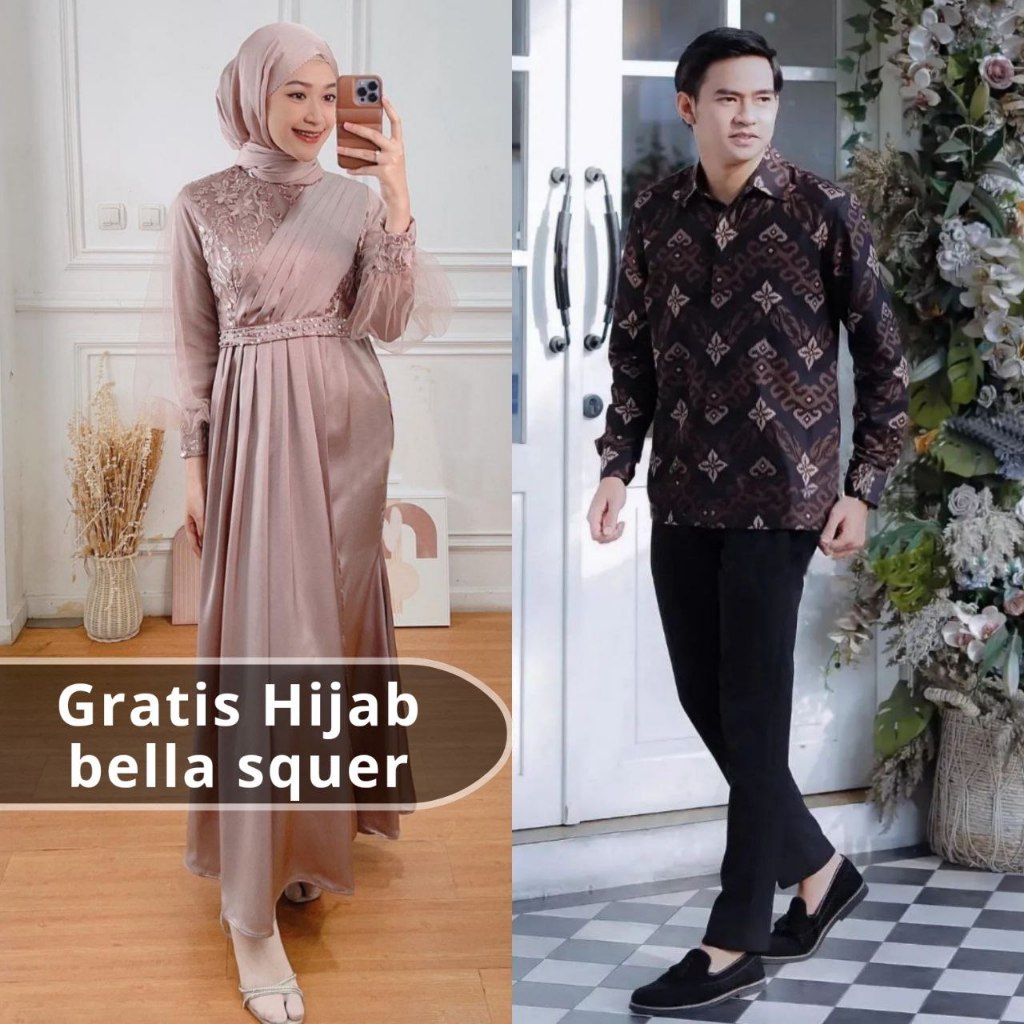 Jual Termurah!!! Adeeva Dress Brokat Kombinasi / Fashion Muslim Wanita / Gamis Nadine / Bisa Cod ...