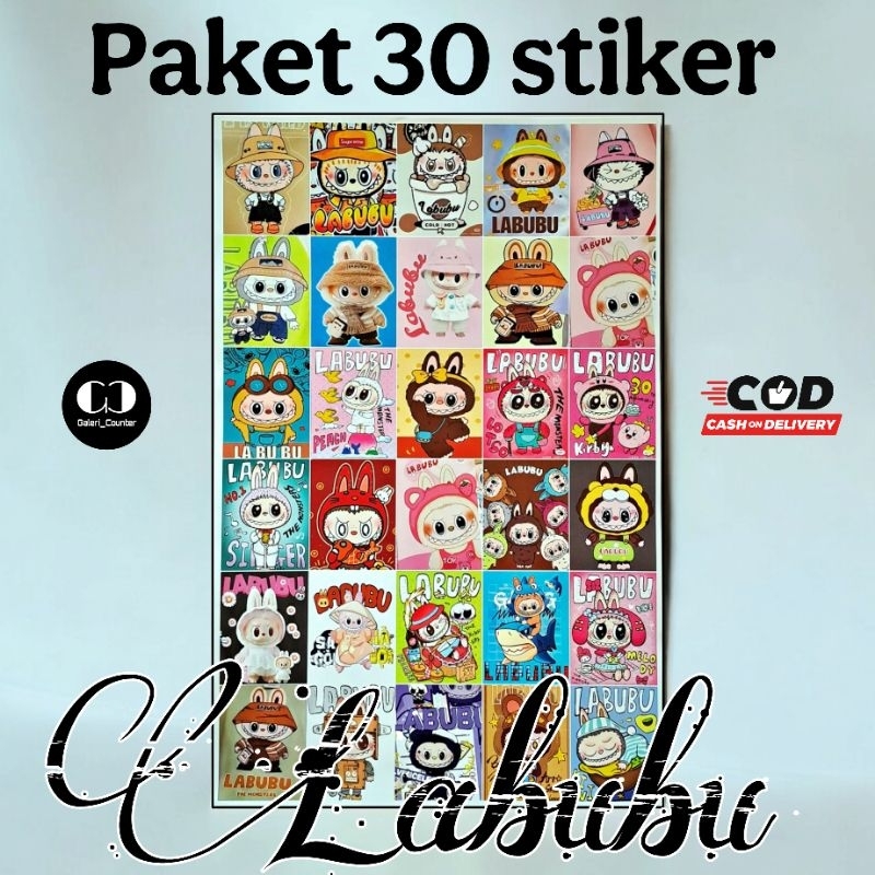 Jual PAKET 30 STIKER LABUBU MOTIF LEBIH MENARIK | Shopee Indonesia