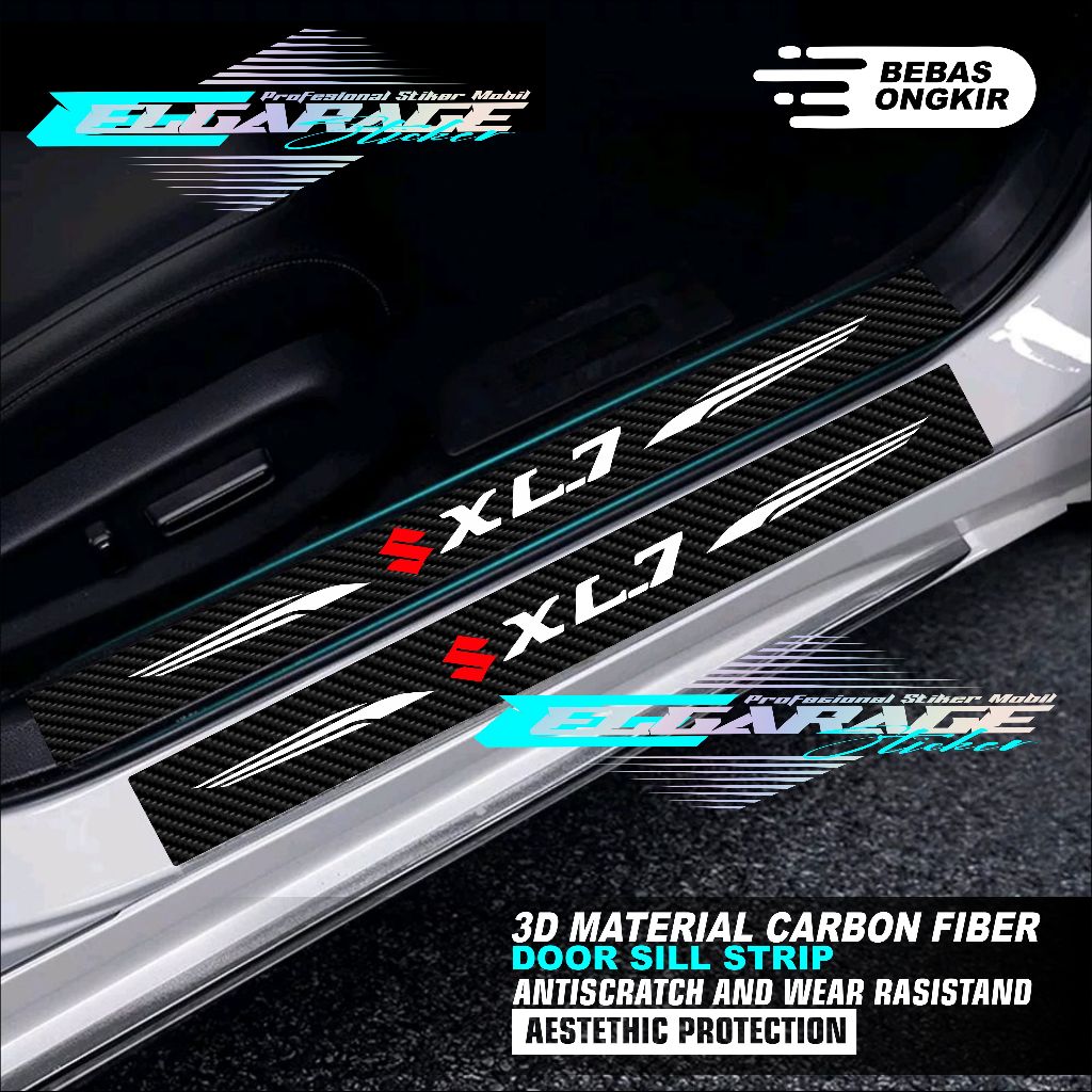Jual 9 pcs sticker carbon 3D mobil suzuki XL7 cutting sticker carbon ...