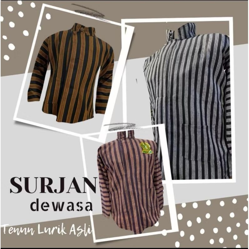 Jual Baju Adat Jawa Surjan Lurik Pria Dewasa | Shopee Indonesia