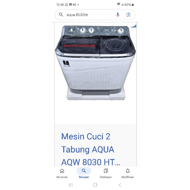 Jual mesin top loading 2tabung AQW8030HT | Shopee Indonesia