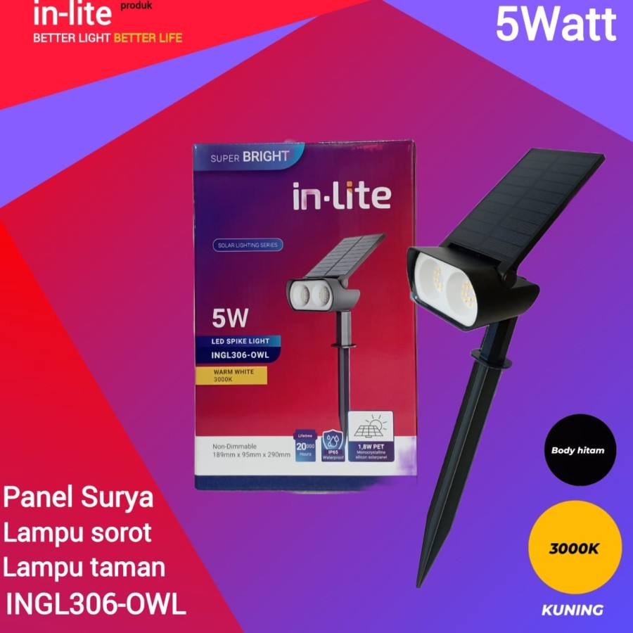 Jual INLITE Lampu Sorot Tancap Taman Solar Garden Spike Lights INGL306 ...