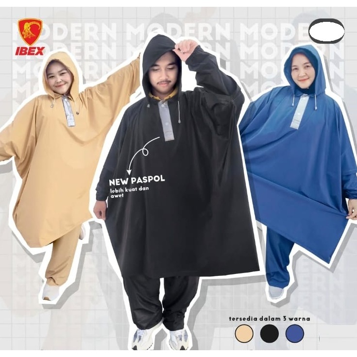 Jual Jas Hujan Ponco Lengan Celana MODERN Ibex Poncho Mantel setelan ...