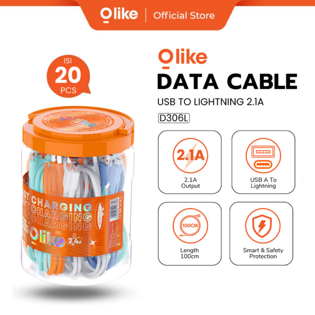 Jual OLIKE D306 L Kabel Data Lightning 2,4A Fast Charging 100 Cm (1 ...