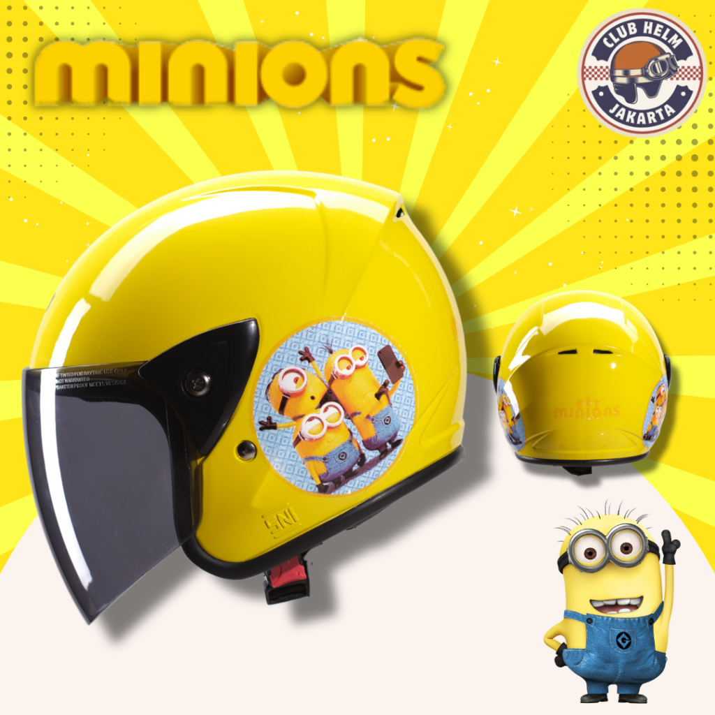 Jual Helm Anak SNI Premium Cewe Cowo Remaja Karakter Minion 2 3 4 5 6 7 ...