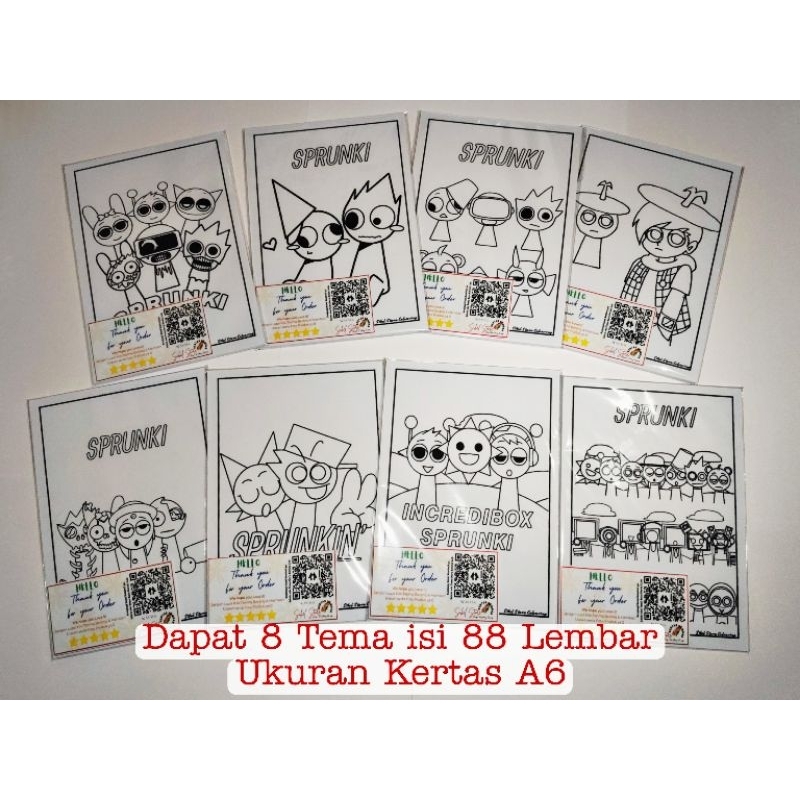 Jual DAPAT 8 TEMA SPRUNKI 88 LEMBAR (SPRUNKI, SPRUNKI BUT HUMAN ...