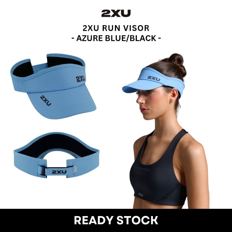 Jual 2XU Run Visor - Azure Blue/Black | Topi Lari | Visor | READY STOCK | Shopee Indonesia