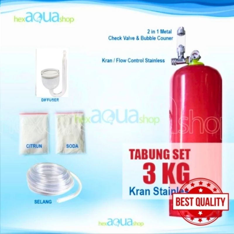 Jual Tabung CO2 Diy 3kg komplit Cisod kran stainless - Tabung apar | Shopee Indonesia