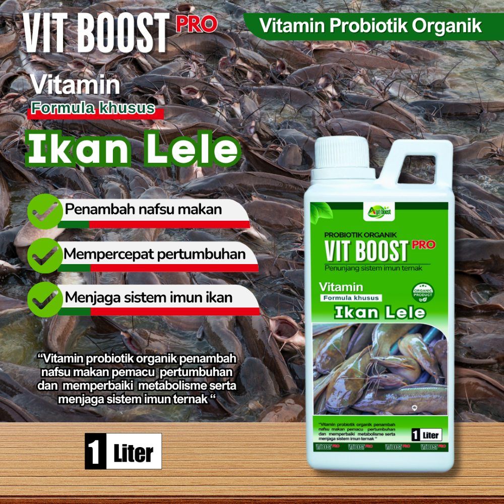 Jual VITBOOST PRO Vitamin probiotik Ikan Lele cepat besar 1 liter ...