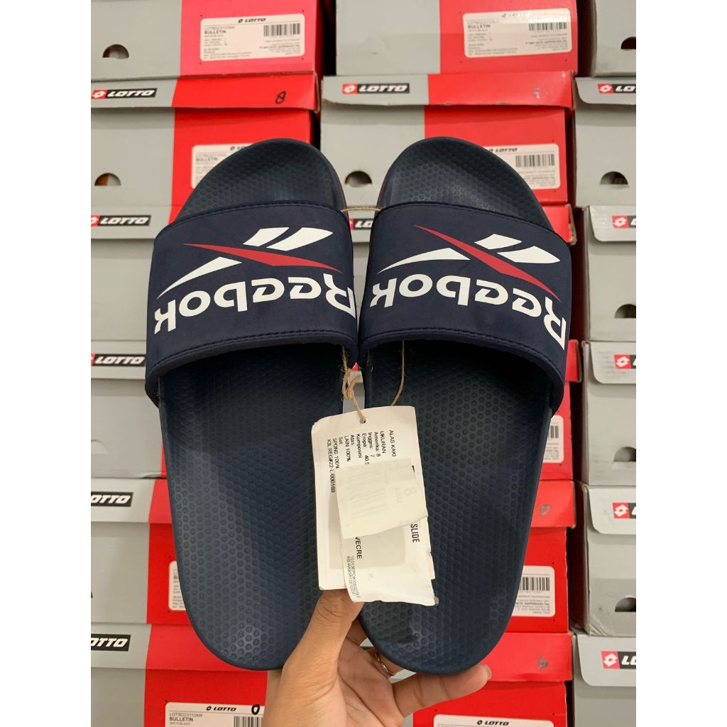 Jual Reebok Fulgere Slide Navy [TANPA BOX] 100039176 Sendal Pria ...