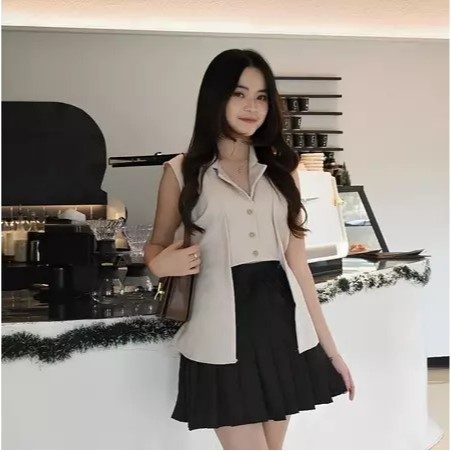 Jual Vest Meca Atasan Rompi Outer Wanita Sleeveless Top - Outfit Vest ...