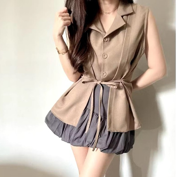 Jual Leica Vest Atasan Rompi Outer Wanita Sleeveless Top Premium Outfit ...