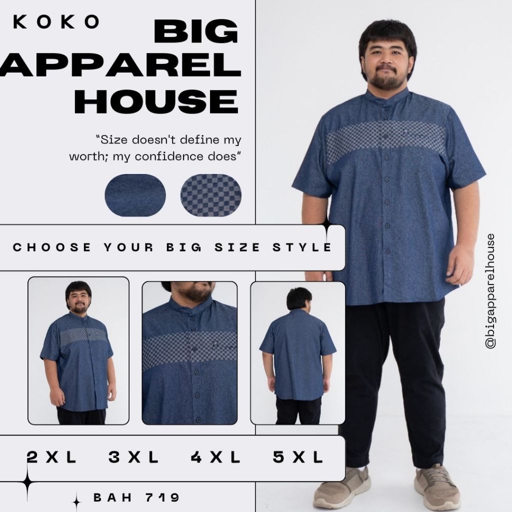 Jual Kemeja Koko Jumbo Oversize Big Size Pria Laki Cowok Katun Chambray ...
