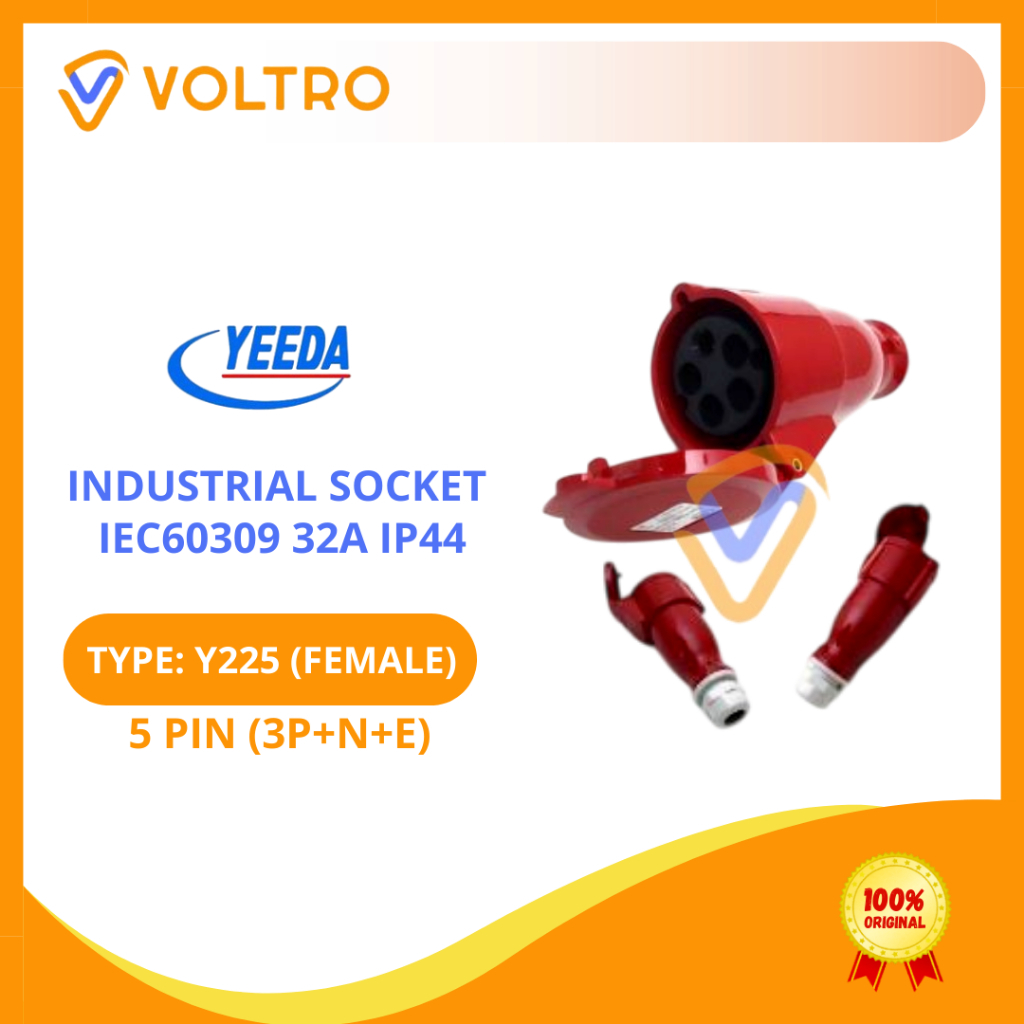 Jual Industrial Mobile Socket 3 Phase 5 Pin 32A Merk YEEDA | Shopee ...