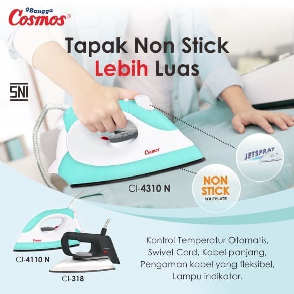 Jual Cosmos CI-4310 N - Electric Iron (Non Stick Soleplate) | Shopee ...